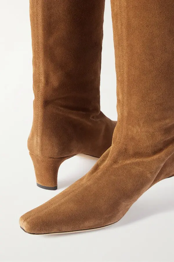 Staud Wally Suede Knee Boots - Brown