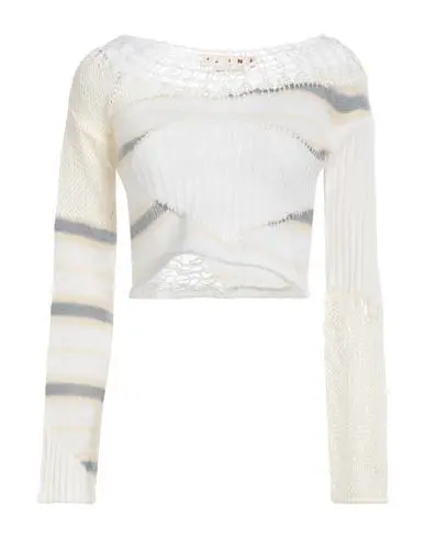 Marni Ivory Mohair Wool Sweater - White