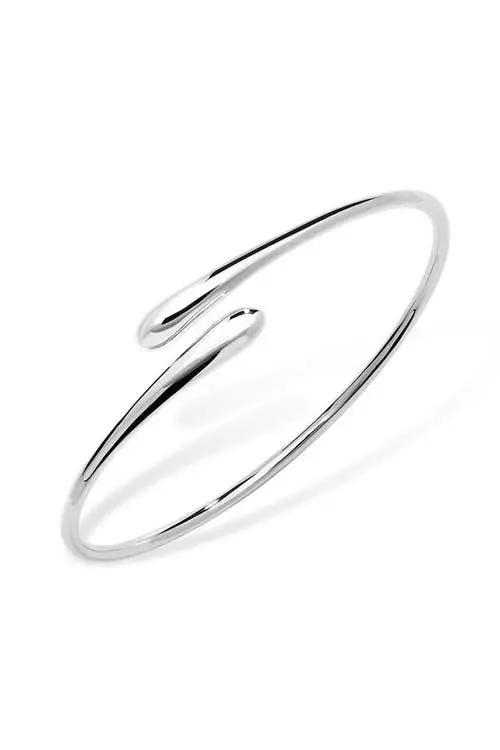 LUCY QUARTERMAINE Cross Drop Bangle - Sterling Silver