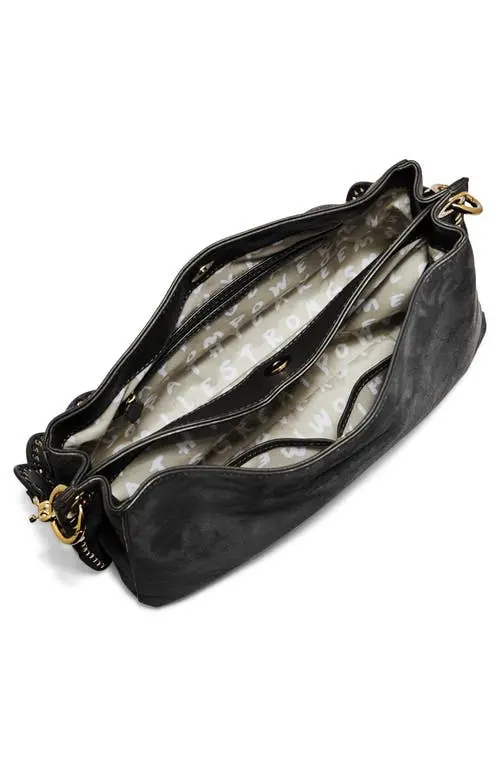 AIMEE Roma Shoulder Bag - Black Suede