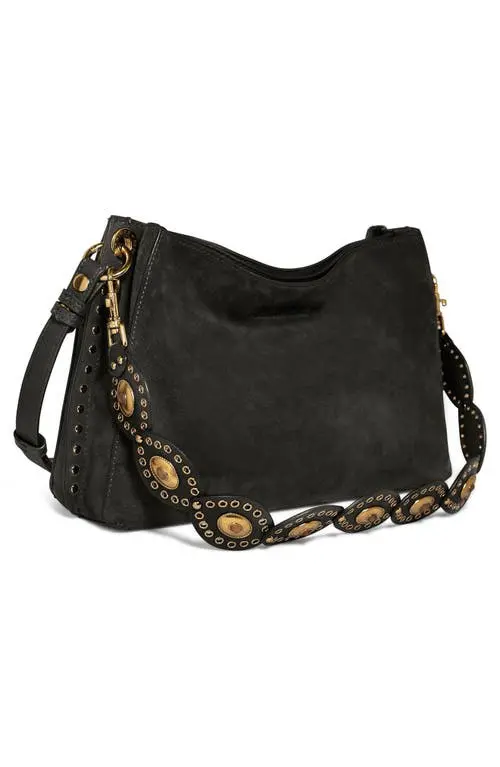 AIMEE Roma Shoulder Bag - Black Suede