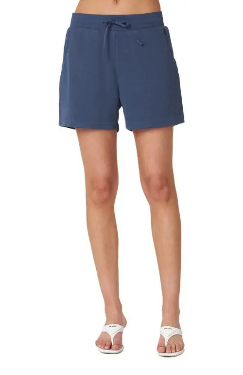 REBODY Retreat Waffle Knit Shorts - Navy