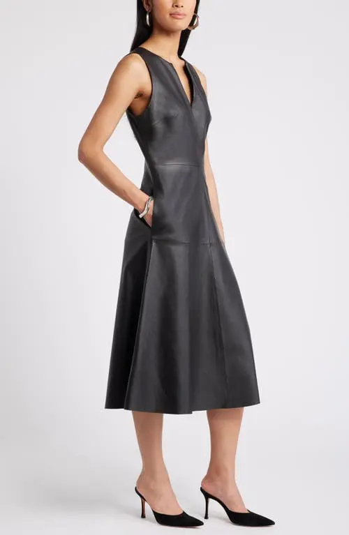 Nordstrom A-Line Leather Dress In Black - 60% Off | Editorialist
