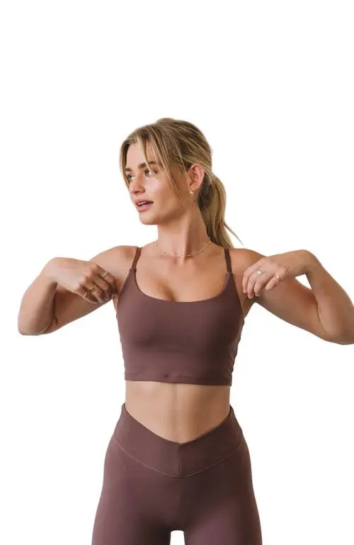 REBODY Melanie Crop Cloudlux Bra - Brown Walnut