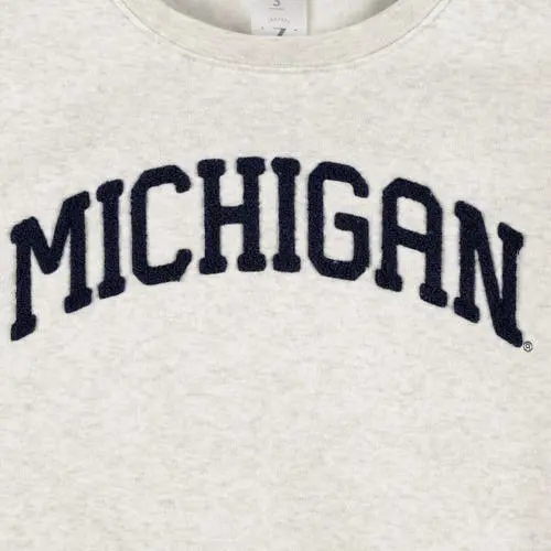 ZOOZATZ Michigan Wolverines Core Chenille Cropped Pullover Sweatshirt