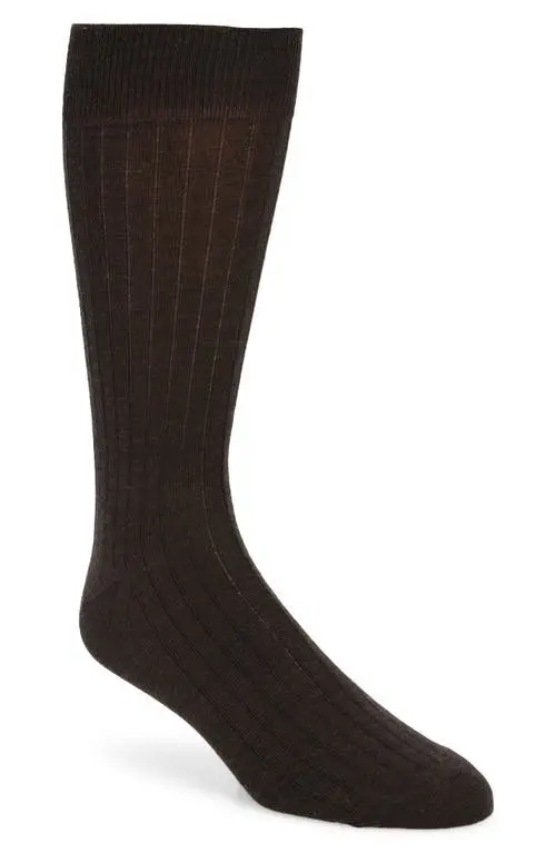 Nordstrom Merino Wool Blend Dress Socks - Brown