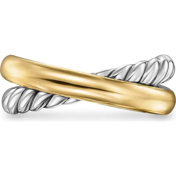 David Yurman Crossover Two-row Ring - Sterling Silver/14k Gold - 8