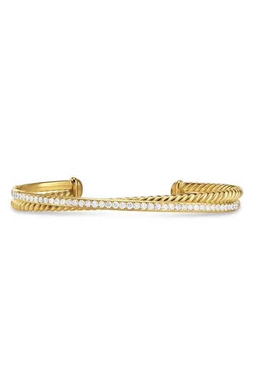 David Yurman Crossover Bracelet With Diamonds - 18k Gold