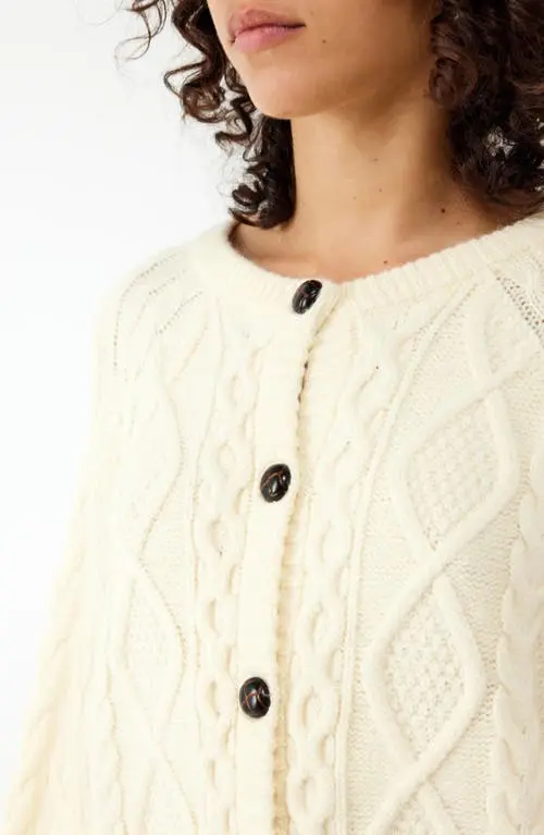 BDG URBAN OUTFITTERS Cable Knit Cardigan With Leather-look Buttons