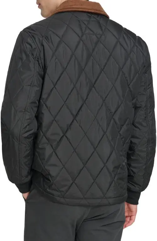 Dockers Quilted Corduroy Collar Bomber Jacket - Black