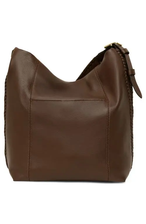 AIMEE Bucket Bag With Braided Shoulder Strap - Fudge
