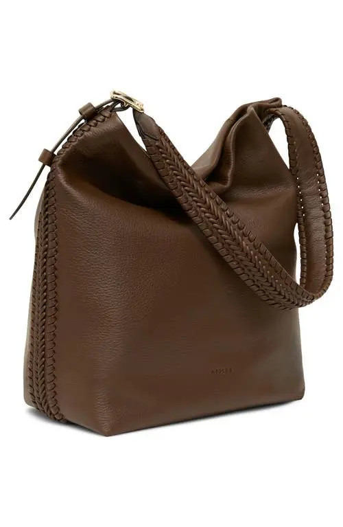 AIMEE Bucket Bag With Braided Shoulder Strap - Fudge