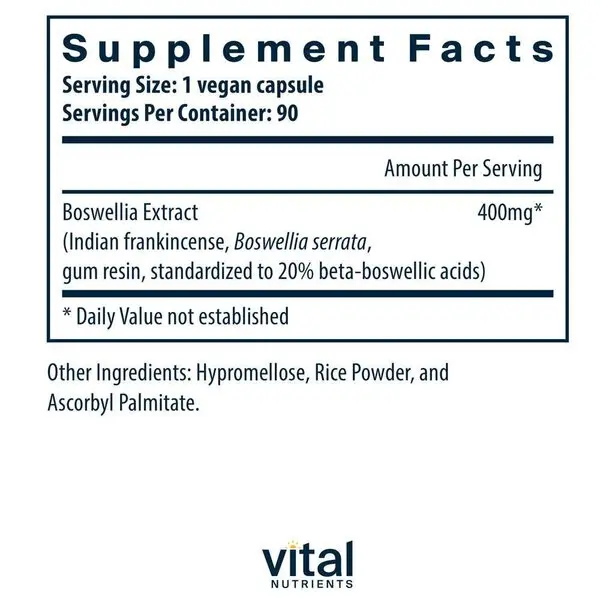 VITAL NUTRIENTS Boswellia Extract 90 Capsules