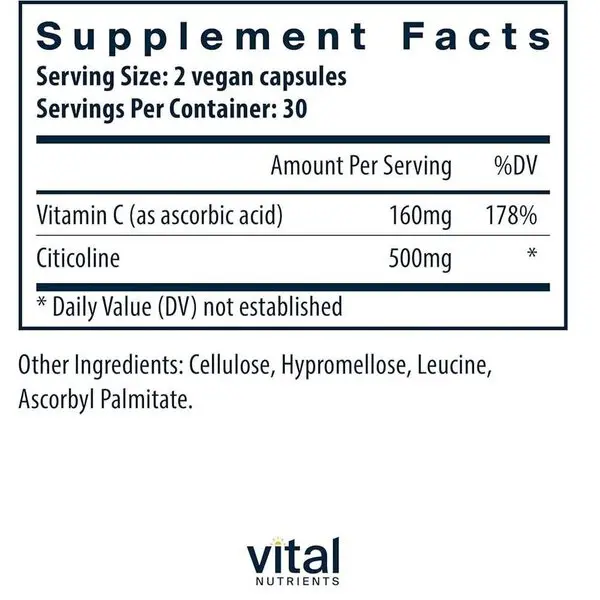 VITAL NUTRIENTS Citicoline 60 Capsules