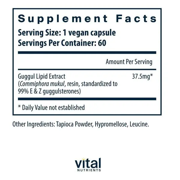 VITAL NUTRIENTS Guggul E & Z 99% 60 Capsules