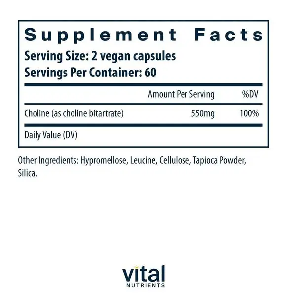 VITAL NUTRIENTS Choline 120 Capsules