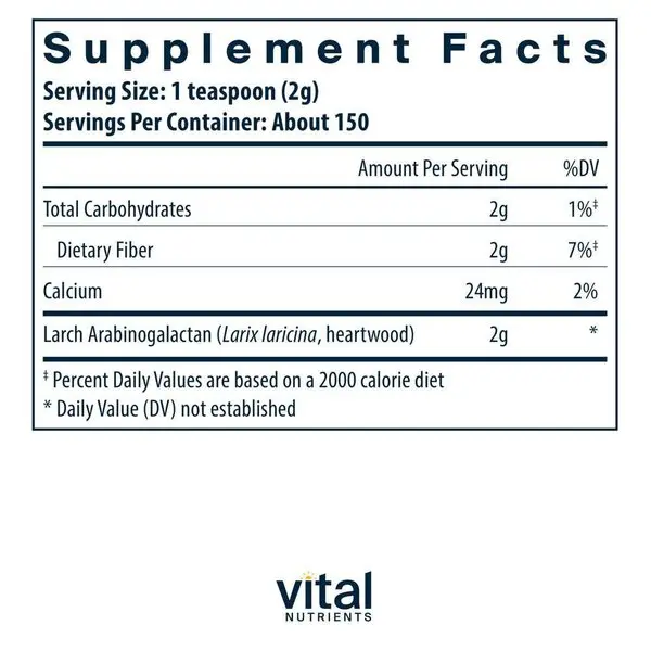 VITAL NUTRIENTS Arabinogalactan Powder 300 Grams