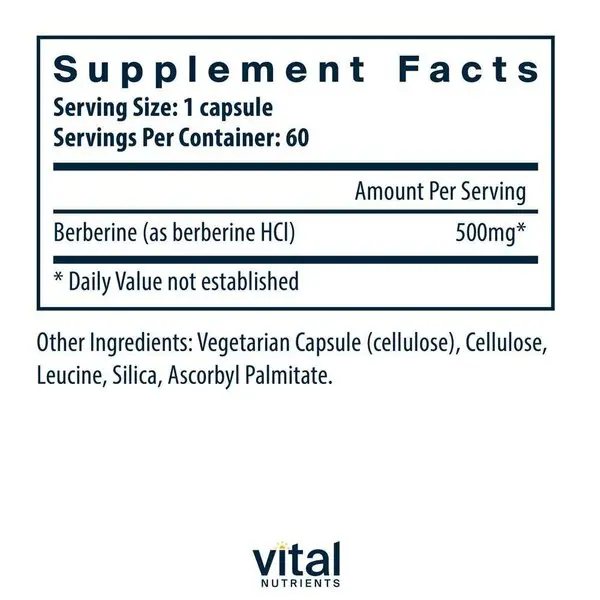 VITAL NUTRIENTS Berberine 500mg 60 Capsules