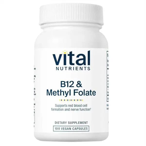 VITAL NUTRIENTS B-12/methyl Folate 1000mcg/800mcg 100 Capsules - One-color