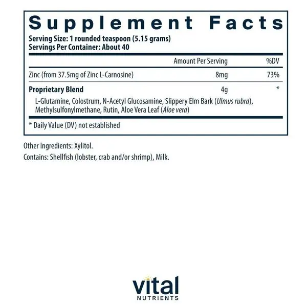 VITAL NUTRIENTS Gi Repair Powder 206 Grams