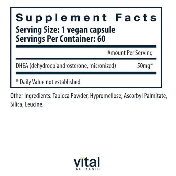 VITAL NUTRIENTS Dhea 50mg 60 Capsules
