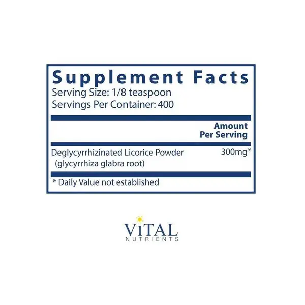 VITAL NUTRIENTS Dgl Powder 120 Grams