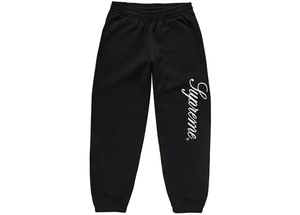 Supreme Embroidered Script Sweatpant - Black