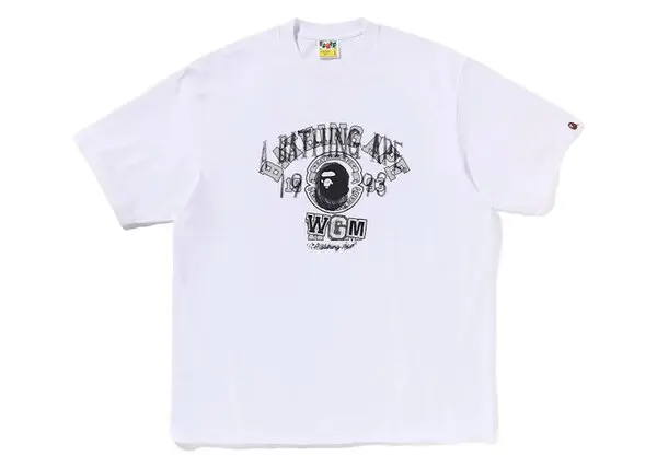 A BATHING APE Layered College Relaxed Fit Tee Shirt - White