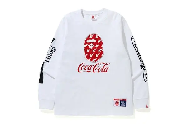 A BATHING APE X Coca Cola Long Sleeve Tee Shirt - White