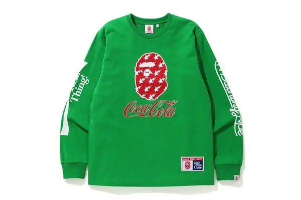 A BATHING APE X Coca Cola Long Sleeve Tee Shirt - Green