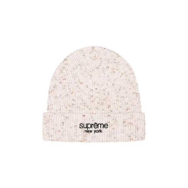 Supreme Rainbow Speckle Beanie - White