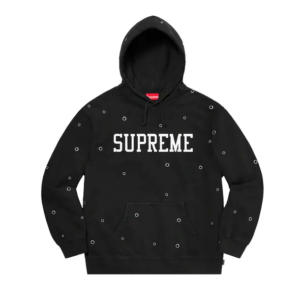 Supreme Eyelet Hooded Sweatshirt - Black