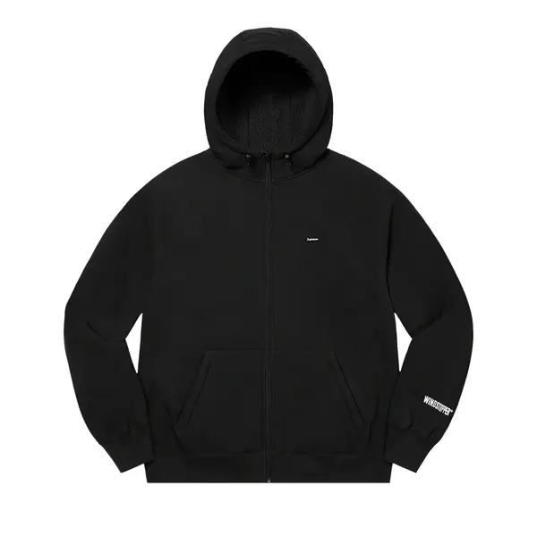 Supreme Windstopper Zip Up Hooded Sweatshirt - Black | Editorialist