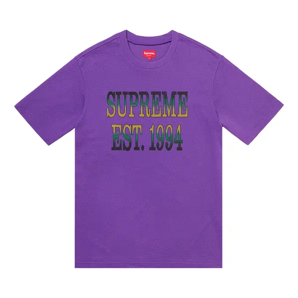 Supreme Cotton Mesh Logo Gradient Short-sleeve Top - Purple