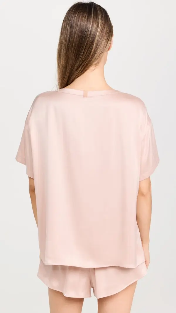 Lunya Washable Silk Tee Short Set - Delicate Pink