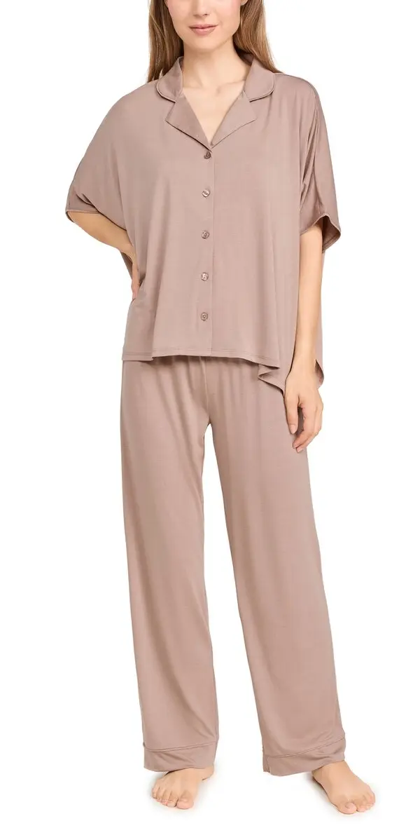 Flora Nikrooz Solid Knit Caftan Pajama Set