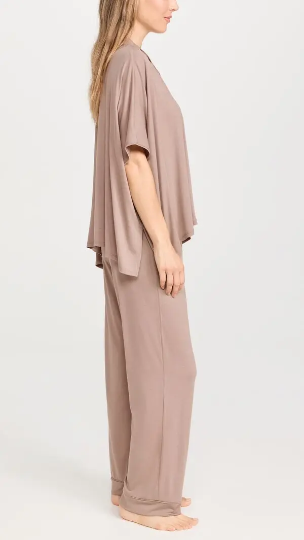 Flora Nikrooz Solid Knit Caftan Pajama Set