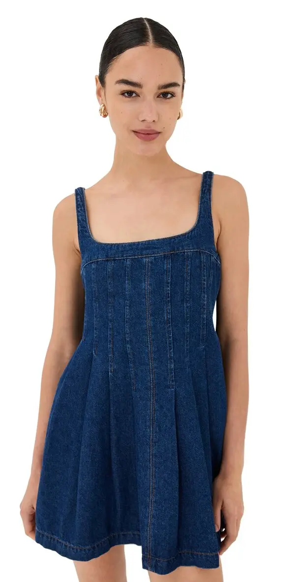 Reformation Violet Denim Mini Dress In Salinas - 75% Off | Editorialist