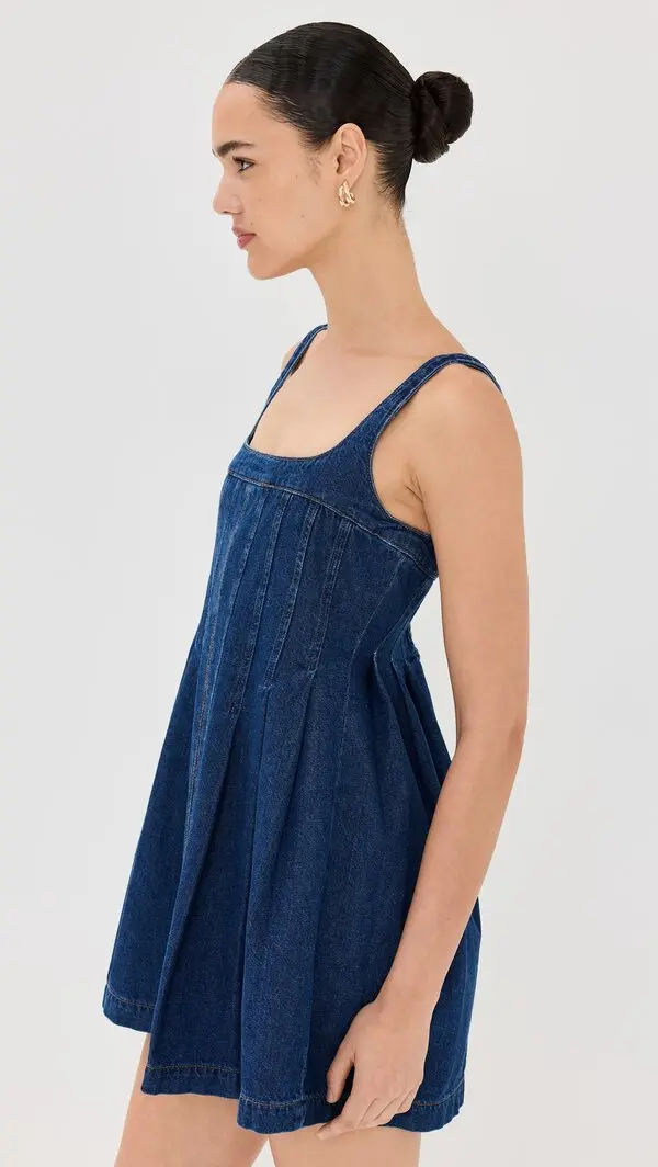 violet denim mini dress Reformation Violet Denim Mini Dress