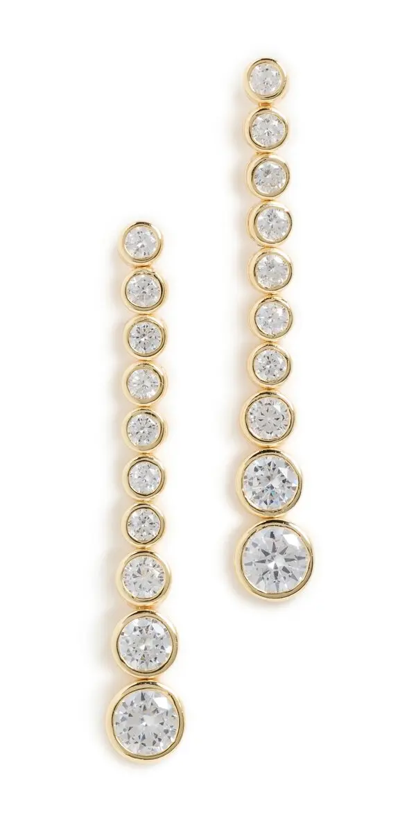 Shashi Bezel Drop Earrings - Gold
