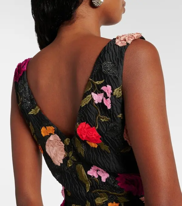 Erdem Embroidered Jacquard Gown