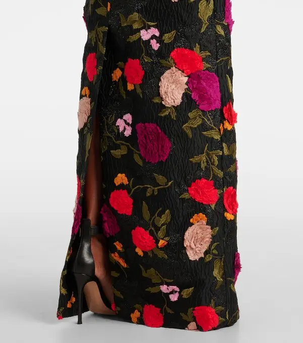 Erdem Embroidered Jacquard Gown