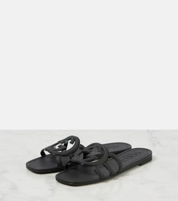 Gucci Interlocking G Slides - Black
