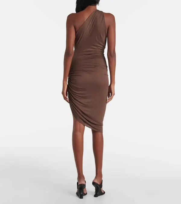 Rick Owens Aaliyah Draped Midi Dress - Brown