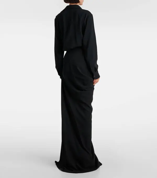 Dries Van Noten Draped Maxi Skirt - Black