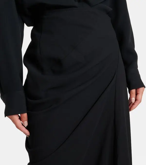 Dries Van Noten Draped Maxi Skirt - Black