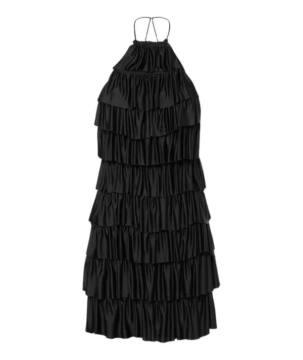 TOM FORD Ruffled Halterneck Minidress - Black