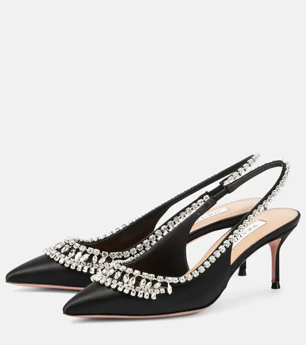 AQUAZZURA Crystal Crush Slingback Pumps