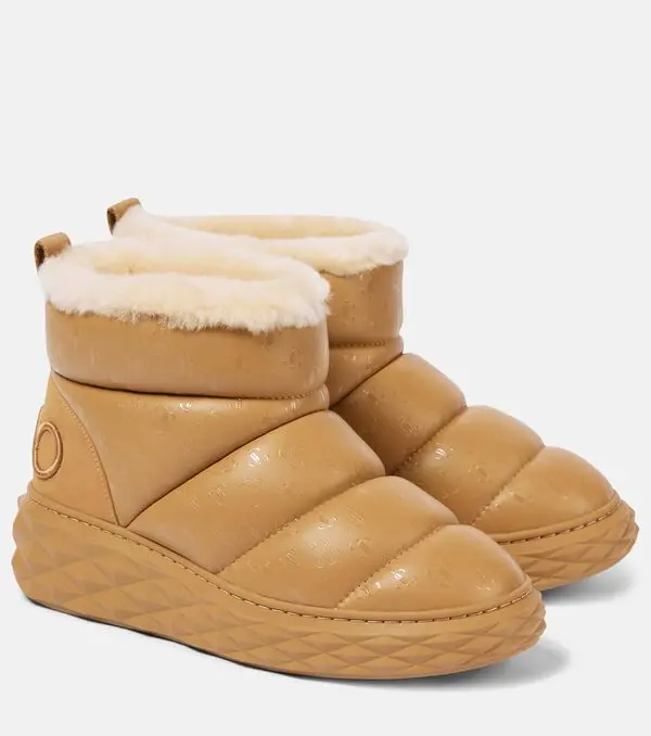 JIMMY CHOO Xan Leather Snow Boots - Brown