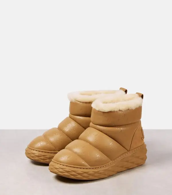JIMMY CHOO Xan Leather Snow Boots - Brown